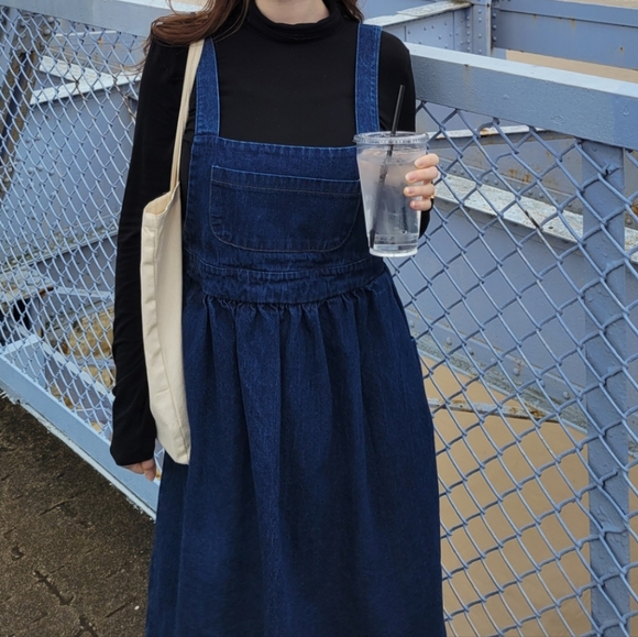 Olive Clothing | Dresses | Olive Clothing Denim Overall Midi Dress ...